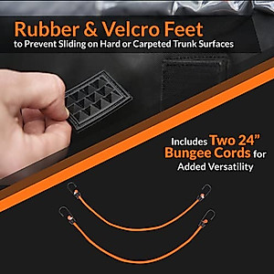 KevianClean Heavy Duty Car Trunk Bag and Trunk Organizer Bag With Full Zip Lid Top, Anti Slide Feet, Removable Dividers. Store and Transport Groceries, Tools, Auto Supplies, Household Goods