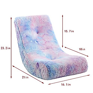 Heritage Kids Faux Fur Video Rocker Gaming Chair, Purple 21D x 16.1W x 23.2H in