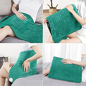 NOWWISH Heating Pad for Back Pain & Cramps Relief, XL Moist Heat Electric Heating Pads with Auto Shut Off Large, Gifts for Women Men, 12 "x 24 Green