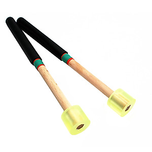 TUOREN 8.3" Rubber Head Percussion Mallets Sticks for Playing Tenor Steelpan, Steel Tongue Drum, W/Wooden Handle
