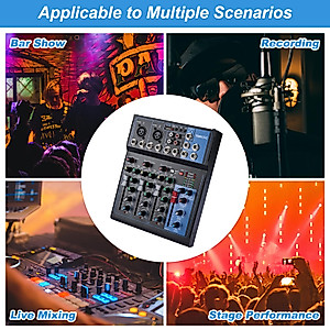 Professional 4/7 Channel Live Studio Audio Sound USB Compact DJ Mixer Mixing Console (4 Channel)
