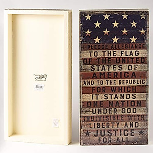 Primitives by Kathy 31558 Rustic Patriotic Box Sign, 9 x 18-Inches, Pledge to The Flag