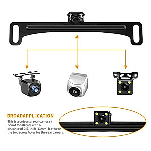 Universal Reverse Camera Metal Bracket, Backup Camera Bracket for Dash Cam Mirror Camera Kit, Stable Car Rear View Camera License Plate Bracket Mount Only for US License Plate