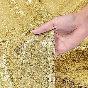 BEDDEB Gold Sequin Backdrop Curtain, 2PCS 2FTx8FT Glitter Backdrop Curtain for Christmas, Birthday, Wedding, Party Decoration
