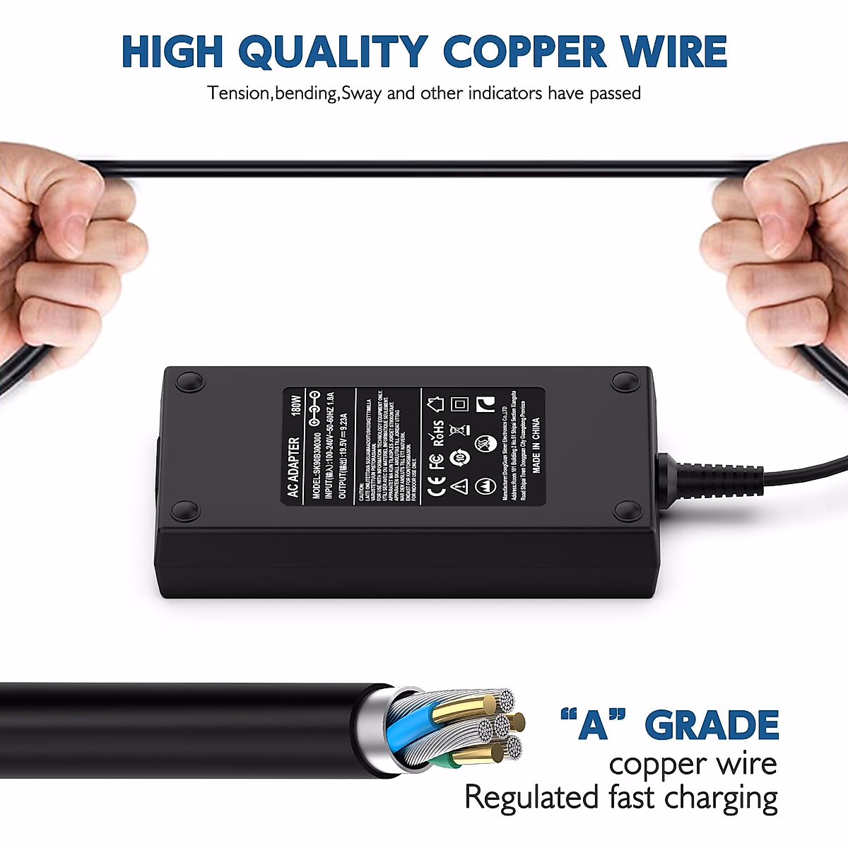 180W AC Adapter Laptop Charger Fit for Dell Alienware 13 15 17 R1 R2 R3 R4;Dell Precision 3510 3520 7520 7530 7510 7710 M2800 M4600 M4700 M4800 M6600 M6300 Power Supply Cord