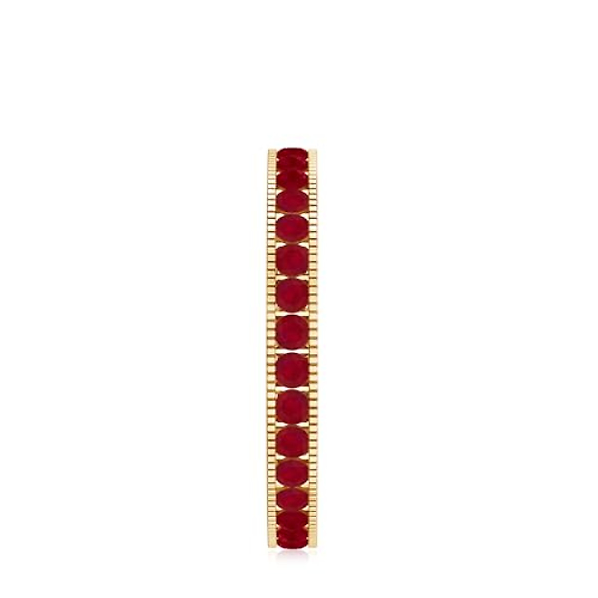 Rosec Jewels Natural Ruby Wedding Eternity Band Ring for Women, Aaa Quality, July Birthstone Full Eternity Band with Certificate, 14K Yellow Gold, Size:US 5.00