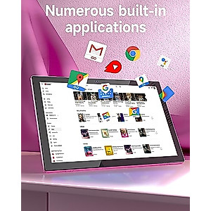 Tablet 64GB 10 Inch Tablet, Android 11 Tablets, 6000mAh Battery Quad Core HD Touch Screen Tableta Computer, with WiFi BT Google Play Tabletas. (Pink)