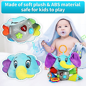 Baby Toddler Boy Girl Toys Gifts 0-6 6 to 12 Months, Luminous Plush Elephant Music Toy, as a Teething Toy, Apply for Car Seats, Cribs and Strollers, Toys Gifts for 1 Year Old Girls Boys