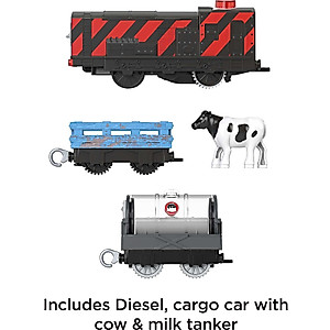 Thomas & Friends Motorized Toy Train Talking Diesel Engine with Sounds Phrases & Cow Cargo for Preschool Pretend Play Kids Ages 3+ Years