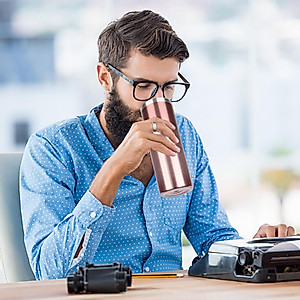 FristChoice 20 oz Skinny Tumblers with Lid and Straw,Stainless Steel Vacuum Insulated Tumbler Cup Double Wall Travel Coffee Mug, Thermal Water Tumbler for Hot and Cold Drinks(Rose Gold,1)