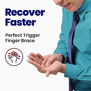 Trigger Finger Splint Middle Finger Brace | Middle Finger Splint For Broken or Fractured Middle Finger, Arthritis, Tendonitis, Tenosyvitis | Mallet Trigger Finger Straightener Immobilizer | LARGE