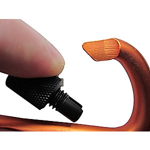 LeBeila 5 PCS Carabiner Climbing D Ring Keychain with Clip Durable Heavy Duty Aluminum Screw Locking Hooks for Hiking, Fishing and Outdoors (Orange)