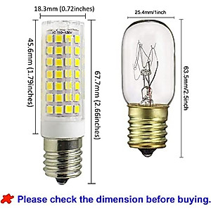 SSXBF E17 Dimmable LED 7W Microwave Oven Bulb - Intermediate Base LED Appliance Light,AC110V120V,Daylight White 6000K,8206232A Ceramic， 75W Halogen Bulb Equivalent(2pack)