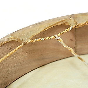 GMP Traditional Frame Drum/Bodhran with Handle, 15" Diameter | Natural Goatskin Head, Comes with Wood and Leather Mallet