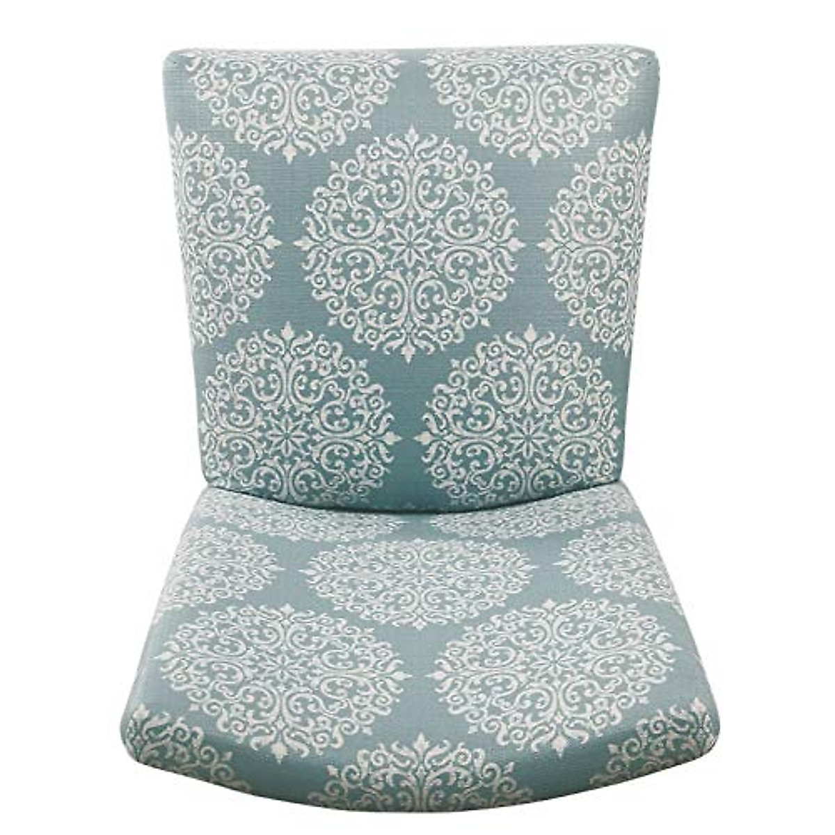HomePop Parsons Classic Upholstered Accent Dining Chair,Set of 2, Blue and Cream Medallion
