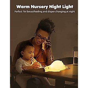 MOMSSY Night Light for Kids, Cute Animal Kids Night Light for Bedroom, Nursery Night Light for Kids with Timer, Touch Control Baby Night Light, Rechargeable Cute Lamp Cute Room Decor for Girls Boys