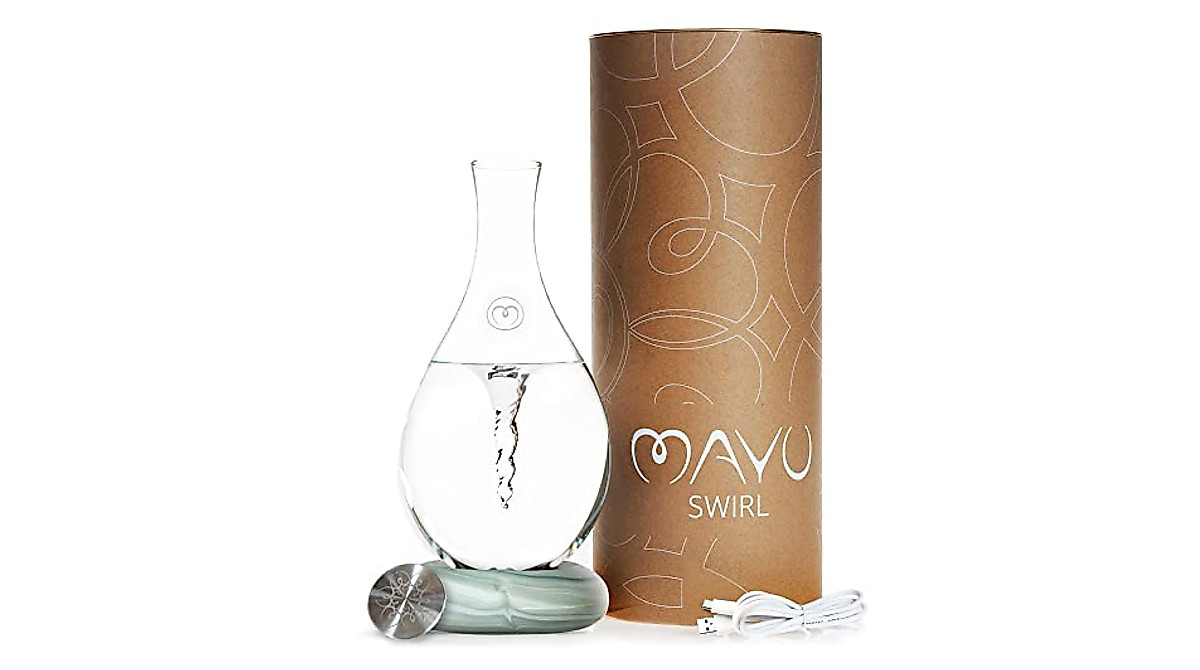 MAYU Swirl Structured Water Pitcher - 1.5L Glass Carafe with Vortex ...