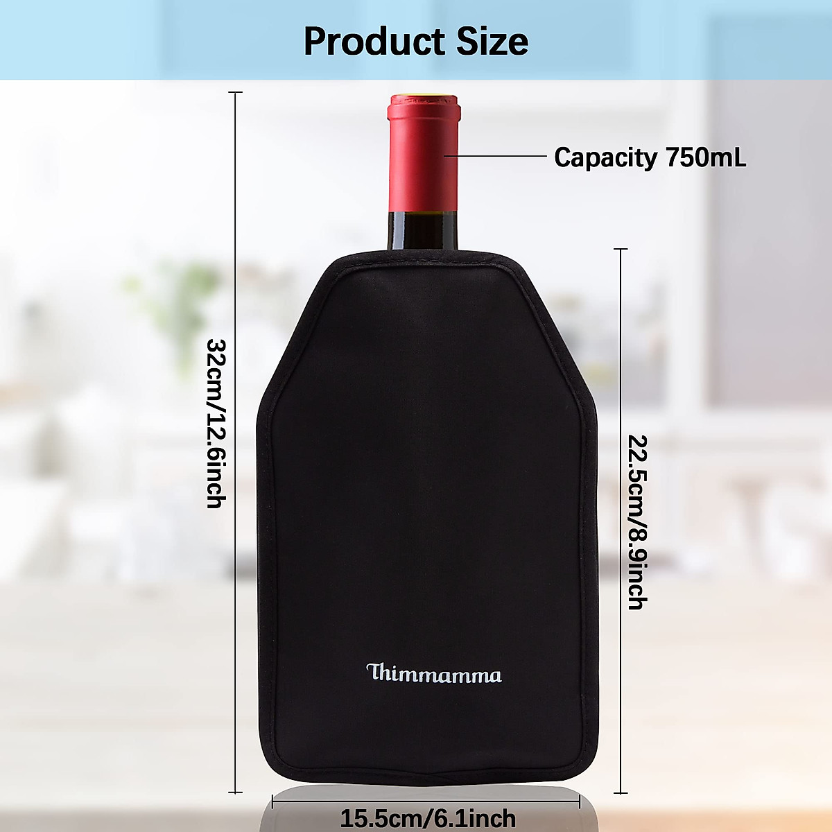 Wine Cooler Sleeve, Wine Bottle Gel Cooler Sleeve Freezer Chiller, Long Lasting Keep Wine Cool and Chill Sleeve for Prosecco Champagne Beer Wine Bottles