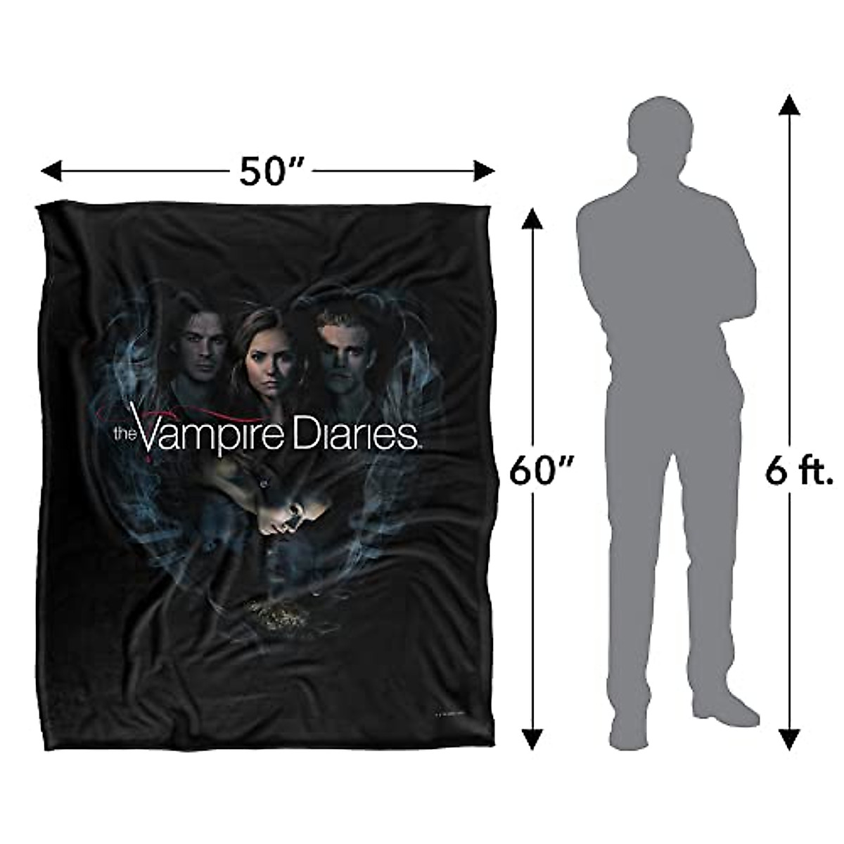 Vampire Diaries Hearts Desire Officially Licensed Silky Touch Super Soft Throw Blanket 50" x 60"