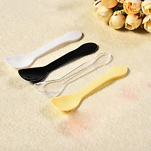 100 Pieces Disposable Desserts Scoops, Independent Packaging Cake spoon, Durable Strong Plastic Yogurt pudding spoon, Ice cream spoon (Clear)