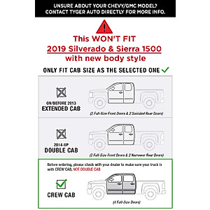 MaxMate 3" Nerf Bars Compatible with 2001-2018 Chevy Silverado GMC Sierra 1500; 2001-2019 2500 3500HD (Exclude SS) | Crew Cab | WB2C34707 | Side Step Rails Running Boards