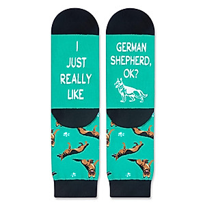 Zmart Funny Men German Shepherd Socks - Crazy German Shepherd Gifts Women Fun Weird Gifts