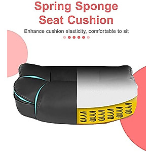 Ergonomic Office Chair Computer Chair Computer Chair with Armrests Lumbar Support PU Leather,Black