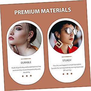 SEWACC 40 Pcs Accessories with Drop Earrings Blank Base Wooden Base Setting Jewlery Tray Earrings Post Jewelry Making Accessories Flat Round Trinket Tray Rectangle Stainless Steel Alloy