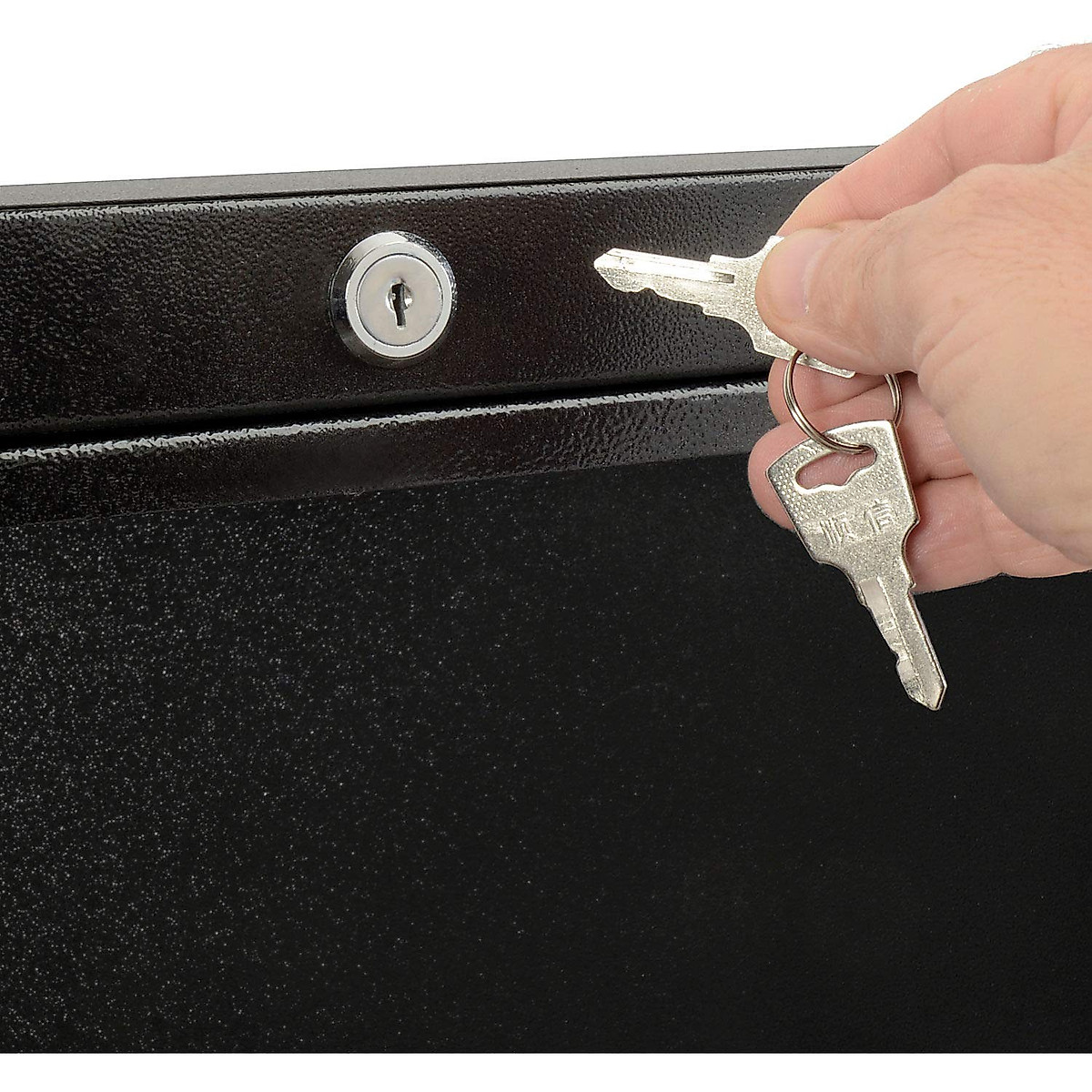 Global Industrial Folding Wall Mounted Shop Desk, Locking, 20" W x 3-3/8"D x 16-3/8"H, Black