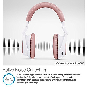 Naztech i9 Wireless Active Noise Cancelling Headphones. Up to 30 hrs Playtime for iPhones, Smartphones, Tablets, Computers / Airplane Adapter Included