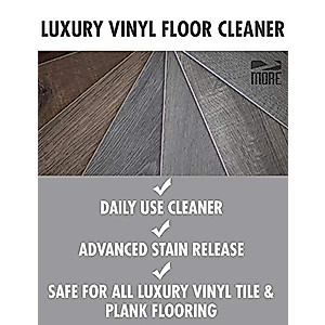 MORE Luxury Vinyl Floor Cleaner - Water-Based Surface Care Concentrate - For Kitchen and Bathroom Floors - Daily No-Rinse Cleaner - Unscented - pH Neutral - 32oz