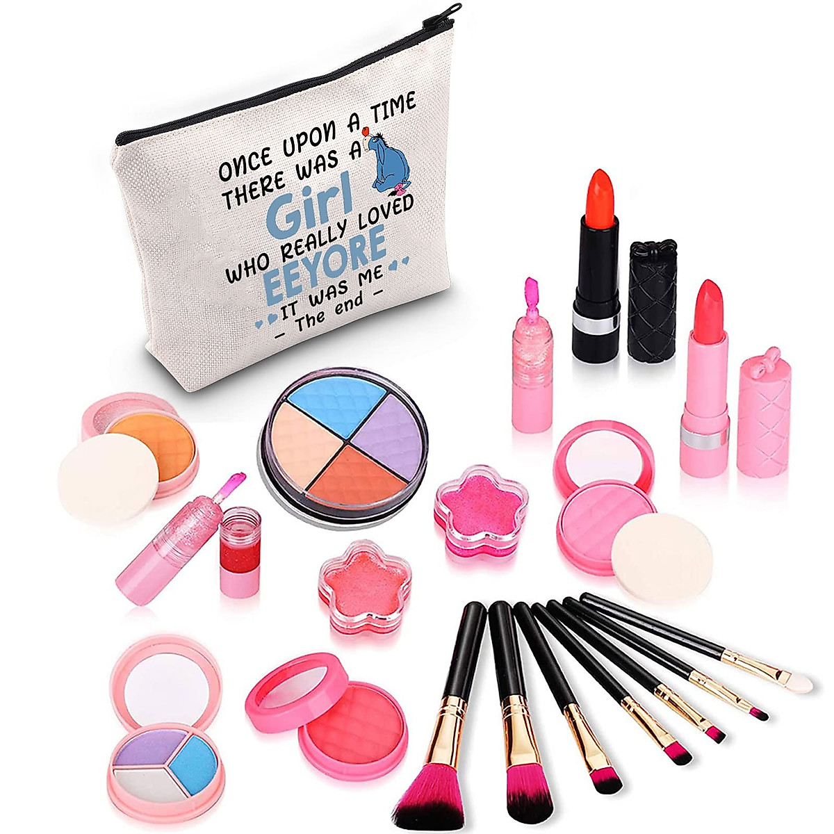 ZJXHPO Funny Cartoon Character Lover Gift There Was A Who Really Loved Zipper Pouch Cartoon Donkey Makeup Bag (ONCE-Cartoon)