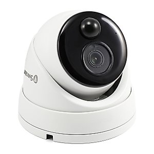 Swann Indoor/Outdoor Surveillance Security Camera, 4K Ultra HD Wired PIR Dome Camera, Night Vision, Thermal, Heat & Motion Sensing, Add to NVR with PoE, SWNHD-886MSD White, 1 Count (Pack of 1)