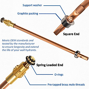123-0093 Stem Assembly Replacement for Prier 500 Series Mansfield Style Wall Hydrants, 12-inch Overall Length | 8-inch Sillcock ASFP