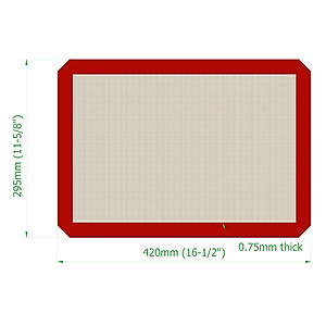 BEITEMAT Silicone Baking Mat - Set of 1 Non-Stick Half Sheet (16-1/2" x 11-5/8") Food Safe Silicone Mats for Baking - BPA Free