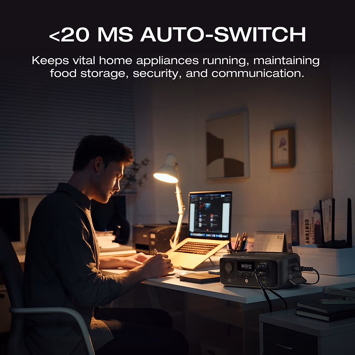 EF ECOFLOW Solar Generator RIVER 3 with 45W Solar Panel, 245Wh Portable Power Station LiFePO4 Battery, 300W Up to 600W AC Output, <20 MS UPS, 1Hr Fast Charging Power Station for Outdoor/Camping/RVs