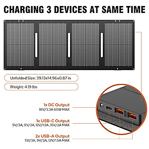 Portable Solar Generator, 300W Portable Power Station with Foldable 60W Solar Panel, 110V Pure Sine Wave, 280Wh Lithium Battery Pack with DC AC Outlet for Home Use, RV, Outdoor Camping Adventure