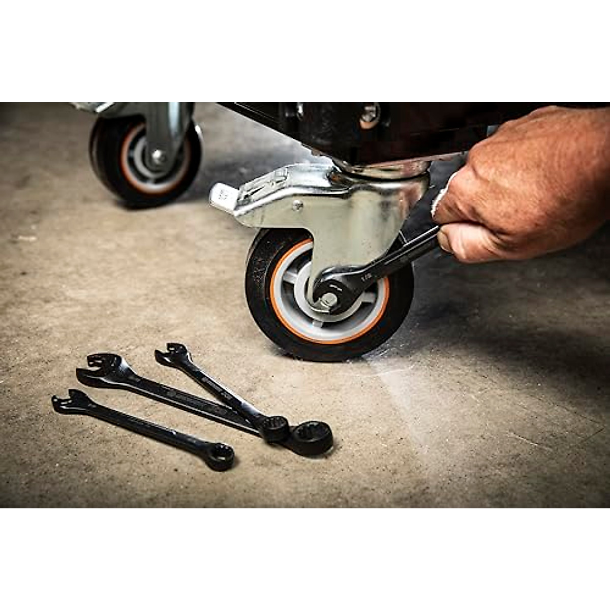 Crescent 7 Piece X6 Black Oxide Spline Open End Ratcheting Combination SAE Wrench Set - CX6RWS7