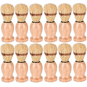 12Pcs Men Shaving Brush Wood Handle, Professional Salon Tools Hand Crafted Shaving Brush Wood Handle Shave Brushes Handmade Pure Badger Hair Brush for Men