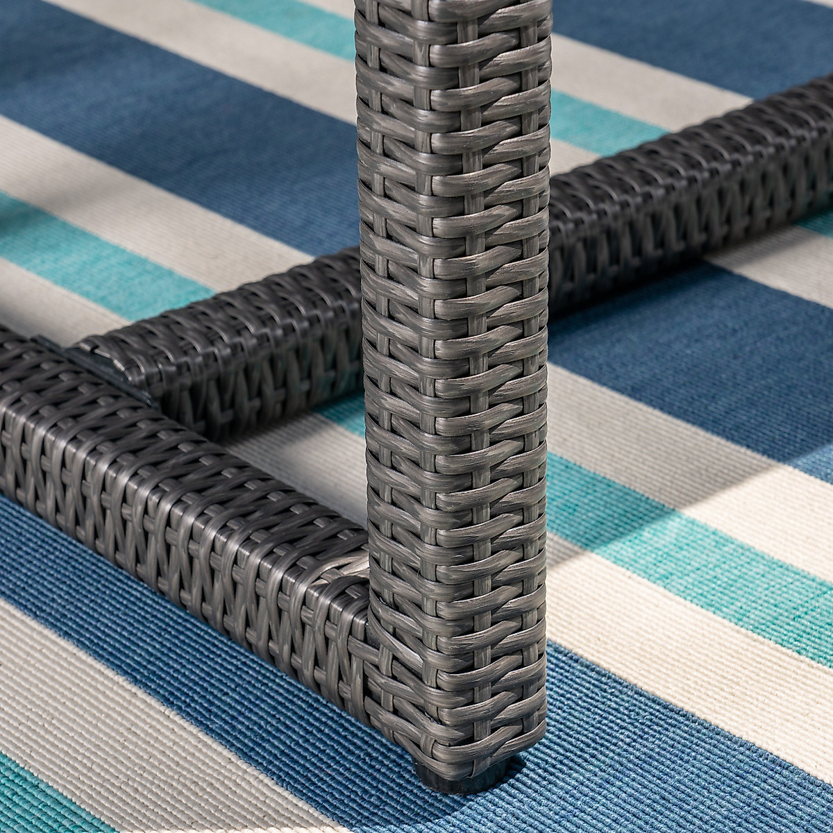 Christopher Knight Home Liam Outdoor 7 Piece Wicker Dining Set, Grey