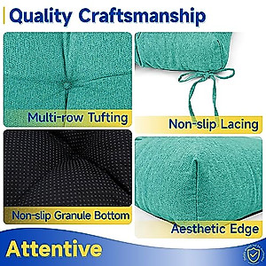 ROFIELTY Bench Cushion 30x14 Inch. Soft Outdoor Swing Cushion. with Non-Slip Bottom, Tufted Window Seat Cushion for Many Scenarios of Use. (30x14, Plush-Lime Green)