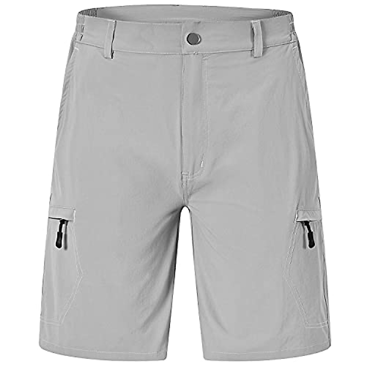 TBMPOY Men's Hiking Cargo Shorts 9" Lightweight Water Resistant Quick Dry Travel Shorts with 6 Pockets for Outddor Golf Camping Light Grey 40