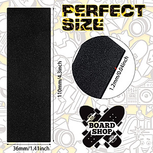 100 Pcs Fingerboard Foam Grip Tape Black Fingerboard Grip Tape 110 mm x 36 mm Fingerboard Deck Grip Tape Fingerboard Stickers Skateboard Foam Grip Tape for Fingerboards