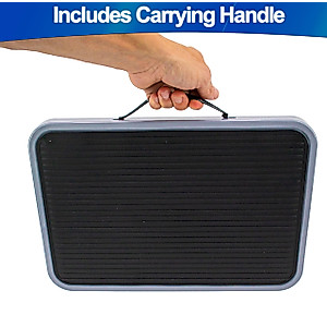 Metal Step Stool - Portable Folding Foot Stool - Non-Slip, Compact, 330lbs Capacity, Heavy Duty One Step Ladder for Kitchen (Black)