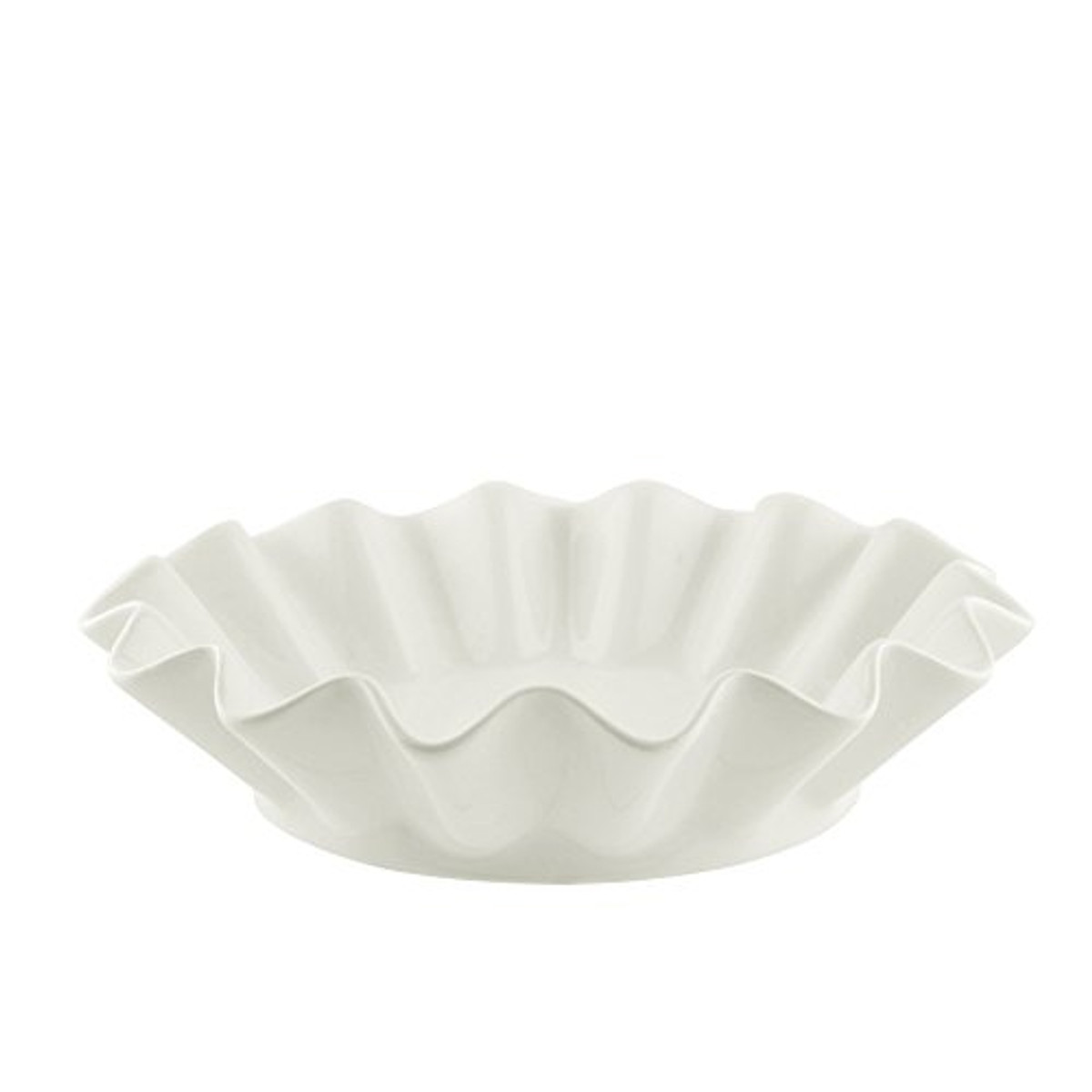 10 Strawberry Street Whittier 7.75"/8 Oz Ruffle Round Bowl, Set of 4, White