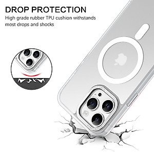 BENTOBEN for iPhone 13 Pro Max Case,[Compatible with MagSafe] iPhone 13 Pro Max Magnetic Phone Case Translucent Matte Shockproof Women Men Girl Protective Cover Case for iPhone 13 Pro Max 6.7",White