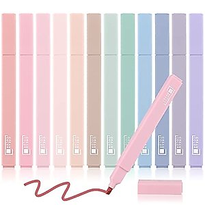 12 Pieces Aesthetic Highlighters Bible Highlighters and Pens No Bleed with Chisel Tip Pastel Markers Multicolor Aesthetic Pens Kawaii Stationary for Office School Supplies (Elegant Style)