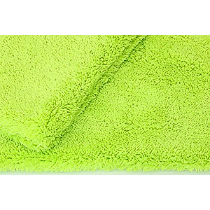 Autofiber [Motherfluffer XL+] Huge Soft and Plush Car Drying Towel 20"x40" (Green)