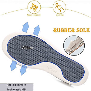 SOLPNOW Women's Comfortable Wide Lightweight Walking Shoes,Breathable Adjustable Diabetic Shoes Air Cushion Sneakers (11,Black Gray)