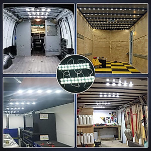Nilight 40Leds Van Interior Light Kits 12V White Led Ceiling Lighting Kits for Truck Van RV Boats Caravans Trailers Lorries Ducato Transit （10 Modules）